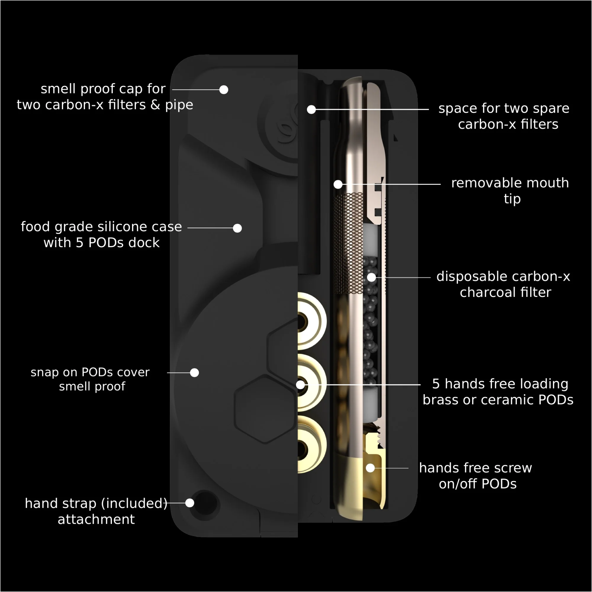 Weedgets X7 One Hitter Pipe The Pocket POD Power Move – High Finds